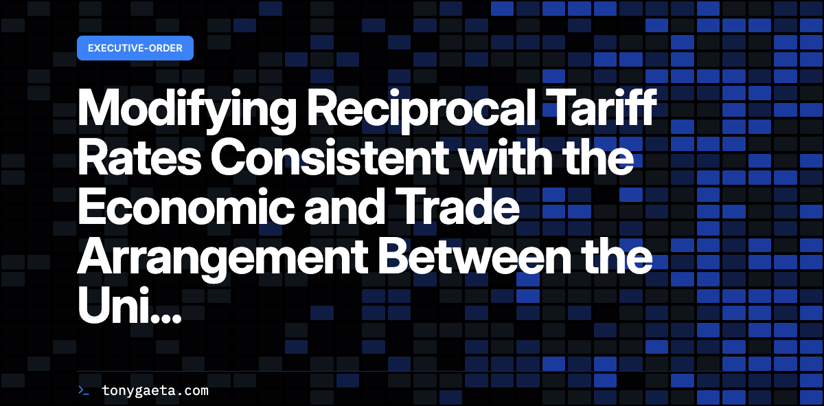 Modifying Reciprocal Tariff Rates Consistent with the Economic and ...
