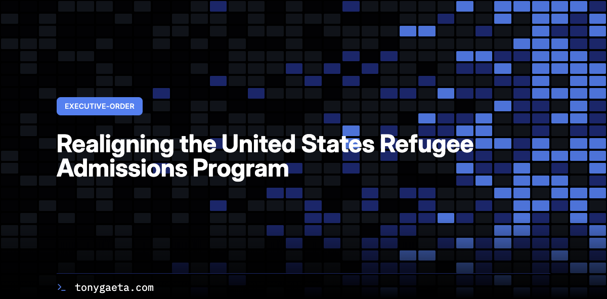 Realigning the United States Refugee Admissions Program | Tony Gaeta